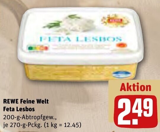 Rewe Feine Welt Feta Lesbos 270 g Pckg. Angebot bei REWE