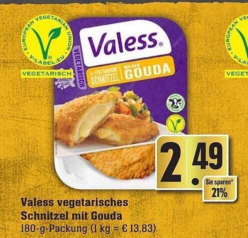 Valess vegetarisches schnitzel mit gouda Angebot bei Edeka