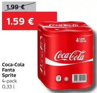 Coca-Cola, Fanta oder Sprite 4er Pack 0,33 L Angebot bei VELTA Free Shop