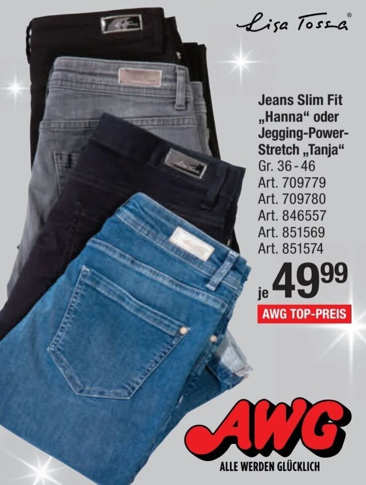 Lisa Tossa Jeans Slim Fit Hanna oder Jegging Power Stretch Tanja ...