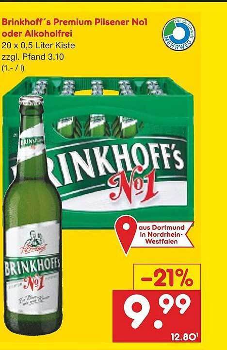 Brinkhoff's premium pilsener no1 oder alkoholfrei Angebot bei Netto ...