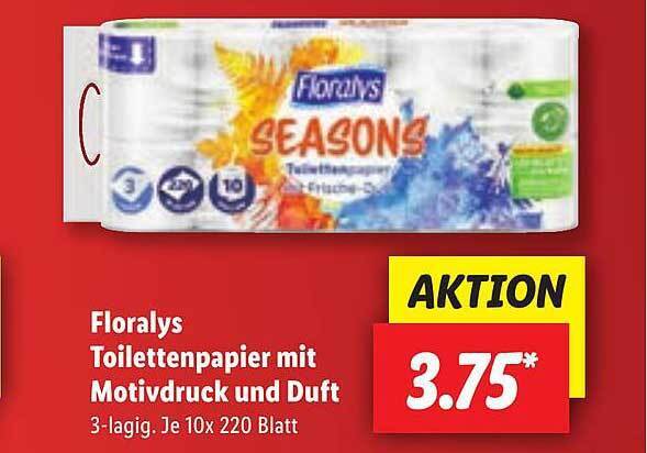 Floralys toilettenpapier mit motivdruck und duft Angebot bei Lidl