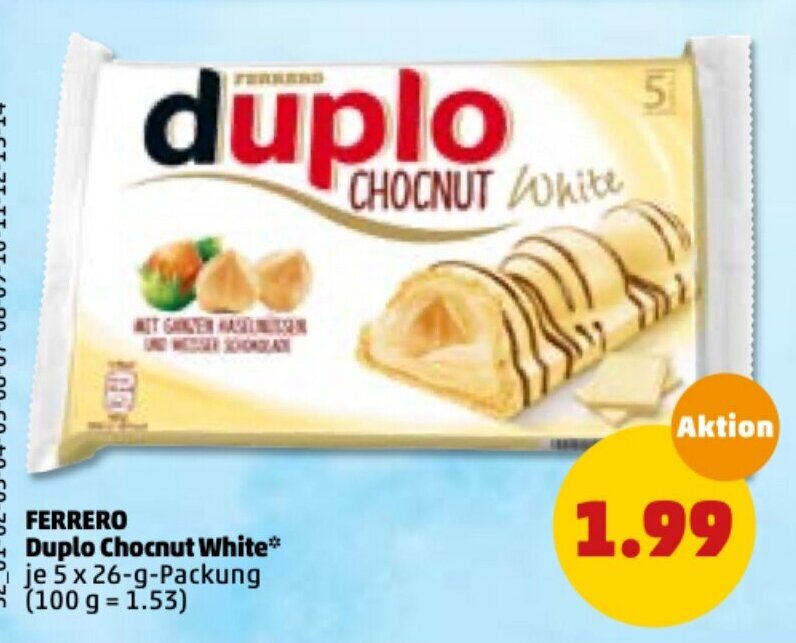 Ferrero Duplo Chocnut White 5x26g Angebot bei PENNY