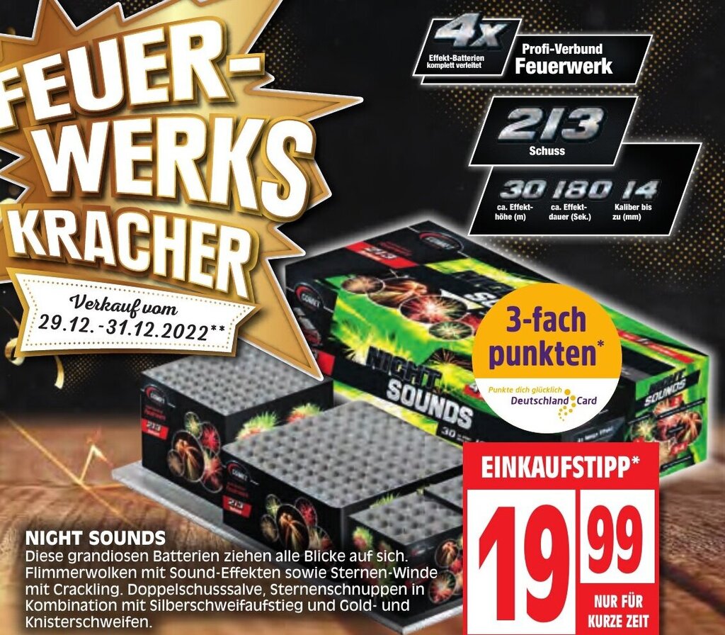 Comet Feuerwerk Night Sounds Angebot bei Edeka