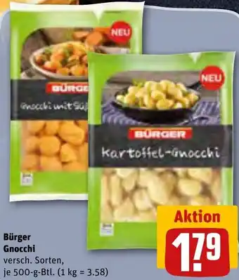 Bürger Gnocchi 500 g Btl. Angebot bei REWE