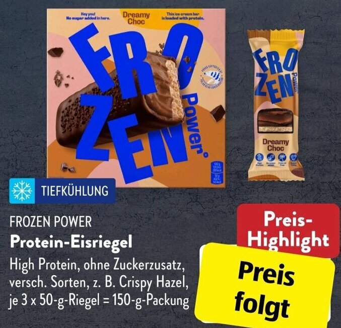 Frozen Power Protein Eisriegel 150 g Packung Angebot bei Aldi Süd