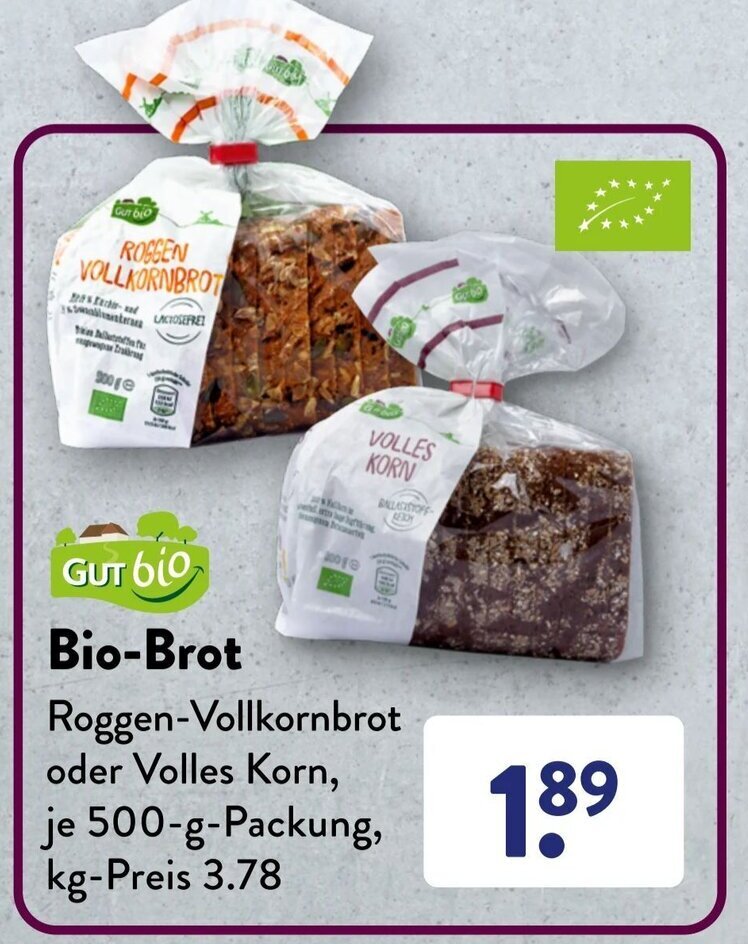 Gut Bio Bio-Brot 500 g Packung Angebot bei Aldi Süd