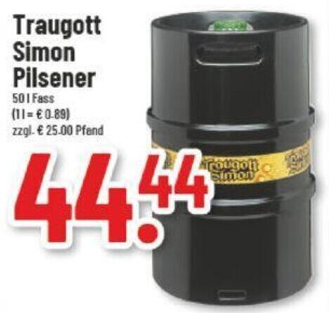 Traugott Simon Pilsener 50 L Fass Angebot bei trinkgut