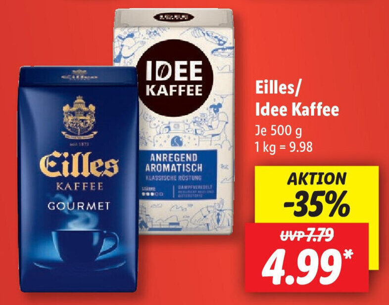 Eilles/Idee Kaffee 500 g Angebot bei Lidl
