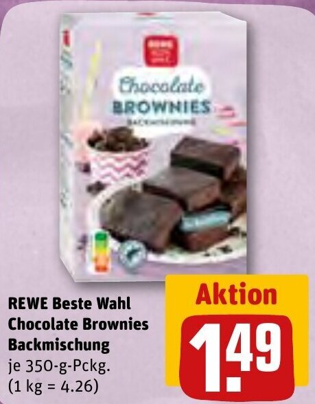 Rewe Beste Wahl Chocolate Brownies Backmischung 350 g Pckg. Angebot bei ...