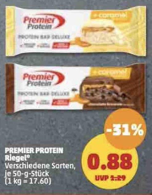 Premier Protein Riegel 50 g Stück Angebot bei PENNY