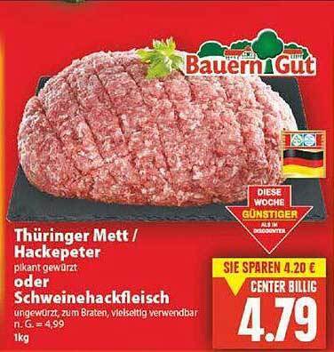 Bauerngut thüringer mett, hackepeter oder schweinehackfleisch Angebot ...