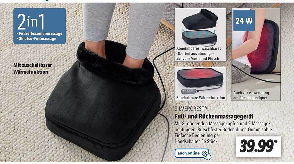 Silvercrest fuß- und rückenmassagegerät Angebot bei Lidl