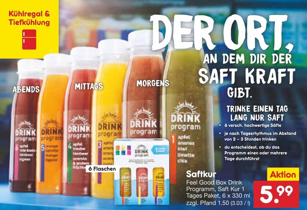 Saftkur 6*330 ml Angebot bei Netto Marken-Discount