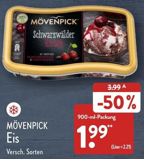 Mövenpick Eis 900 ml Packung Angebot bei Aldi Nord