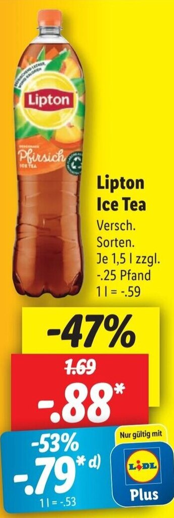 Lipton Ice Tea 1,5 L Angebot bei Lidl