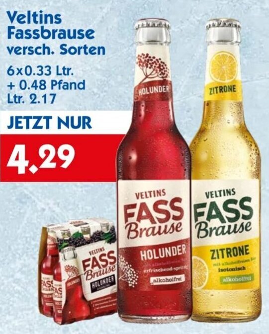Veltins Fassbrause 6x0,33 Ltr. Angebot bei Hol'ab Getränkemarkt