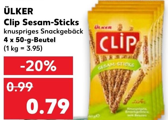 Ülker Clip Sesam Sticks 4x50 g Beutel Angebot bei Kaufland