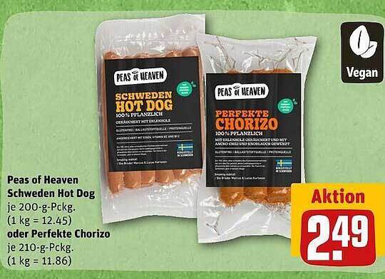 Peas of heaven schweden hot dog oder perfekte chorizo Angebot bei REWE