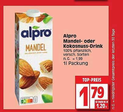 Alpro mandel- oder kokosnuss-mix Angebot bei Edeka