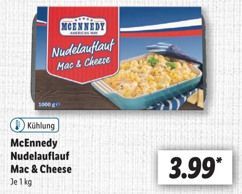 McEnnedy Nudelauflauf Mac & Cheese 1 kg Angebot bei Lidl