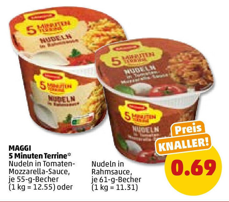 Maggi 5 Minuten Terrine 55 g Becher Angebot bei PENNY
