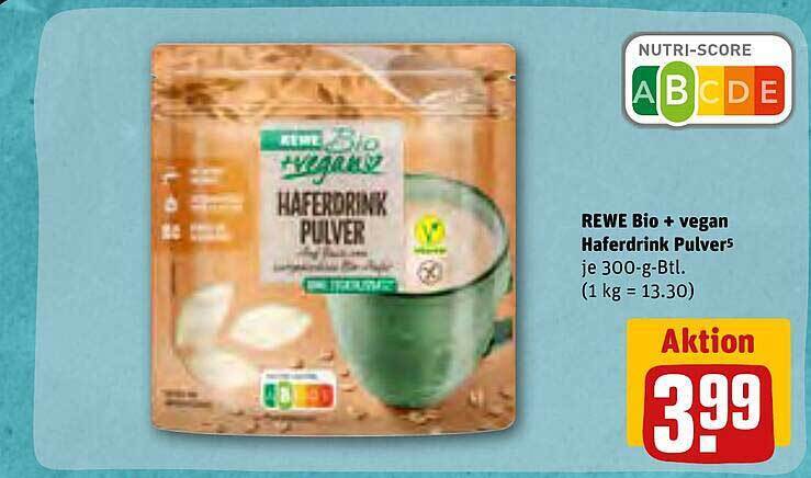 Rewe bio + vegan haferdrink pulver Angebot bei REWE