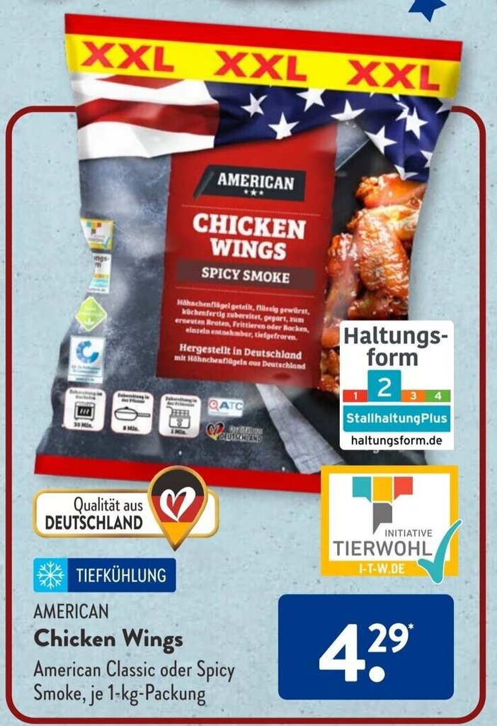 American Chicken Wings 1 kg Packung Angebot bei Aldi Süd