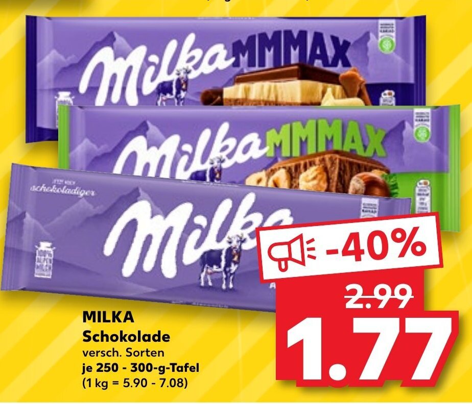 Milka Schokolade 250-300 g Tafel Angebot bei Kaufland
