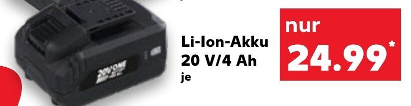 My Project Li-Ion Akku 20 V/4 Ah Angebot bei Kaufland