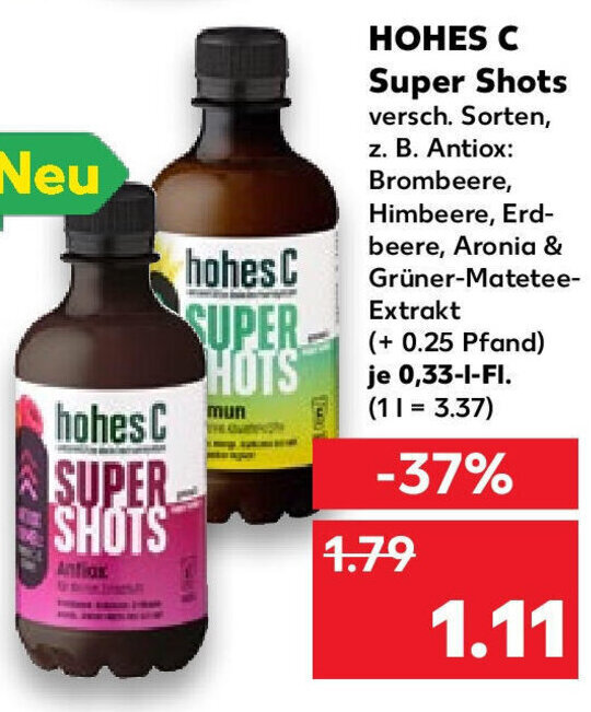 Hohes C Super Shots 0,33 l Fl. Angebot bei Kaufland