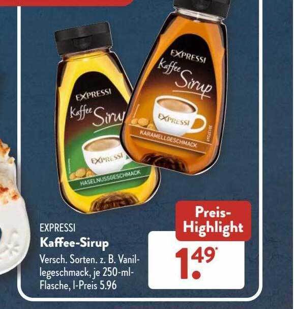 Expressi kaffee-sirup Angebot bei Aldi Süd
