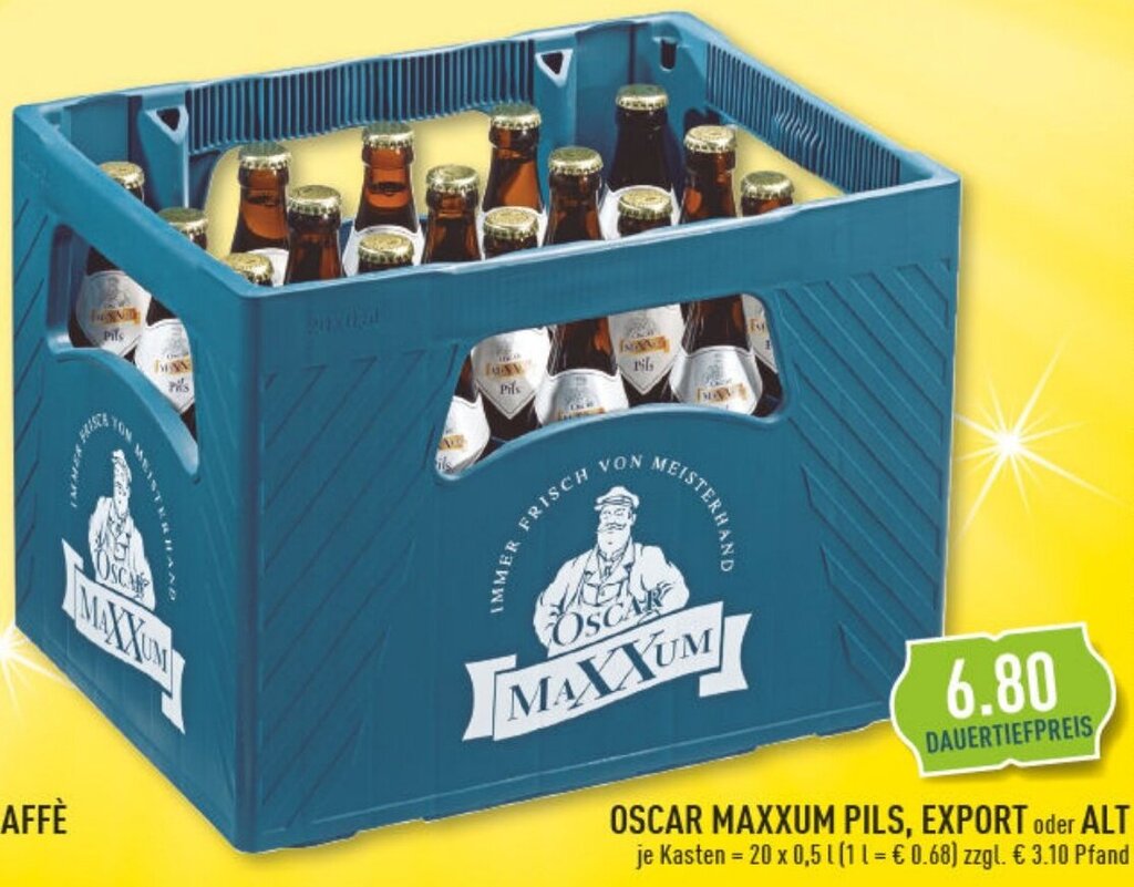 Oscar Maxxum Pils, Export oder Alt 20x0,5 L Angebot bei Marktkauf