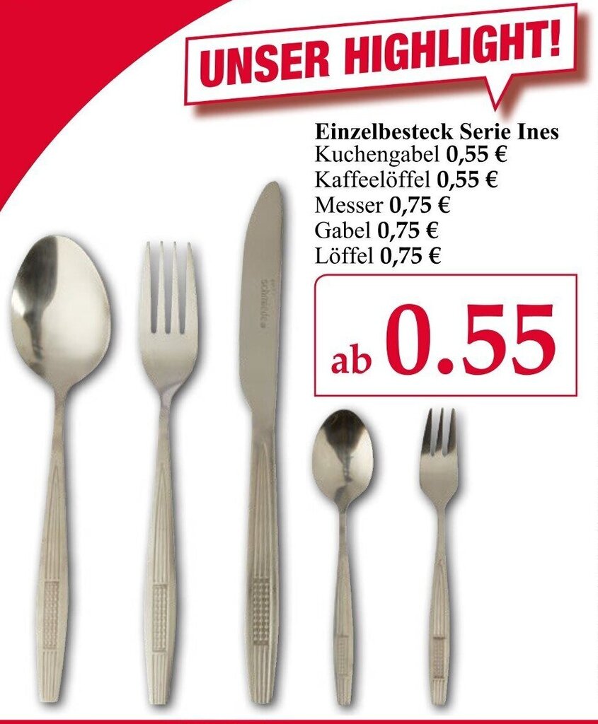 Einzelbesteck Serie Lines Kuchengabel Angebot bei Woolworth