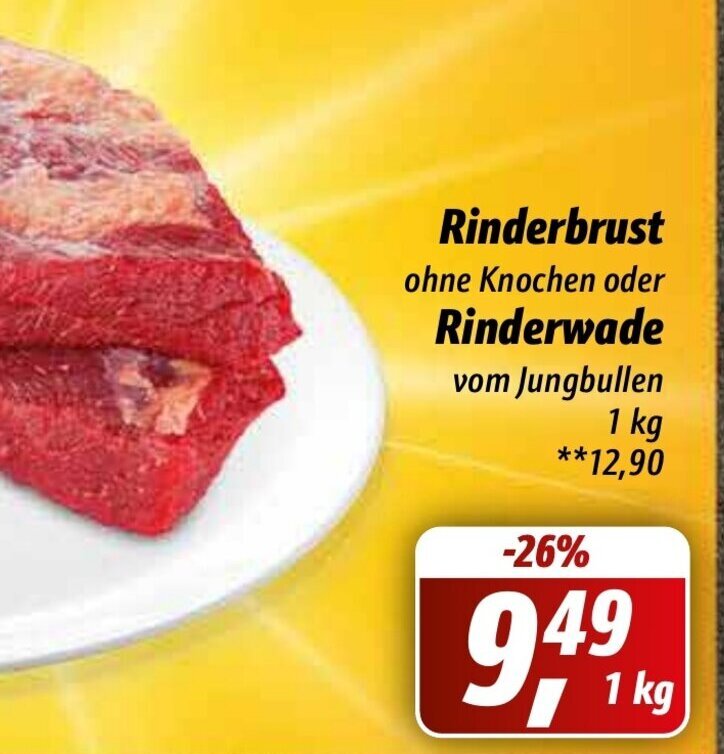 Rinderbrust o. Rinderwade 1kg Angebot bei Simmel