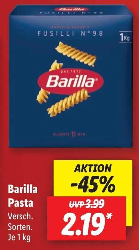 Barilla Pasta 1 kg Angebot bei Lidl