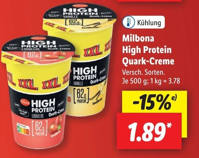 Milbona High Protein Quark Creme 500 g Angebot bei Lidl