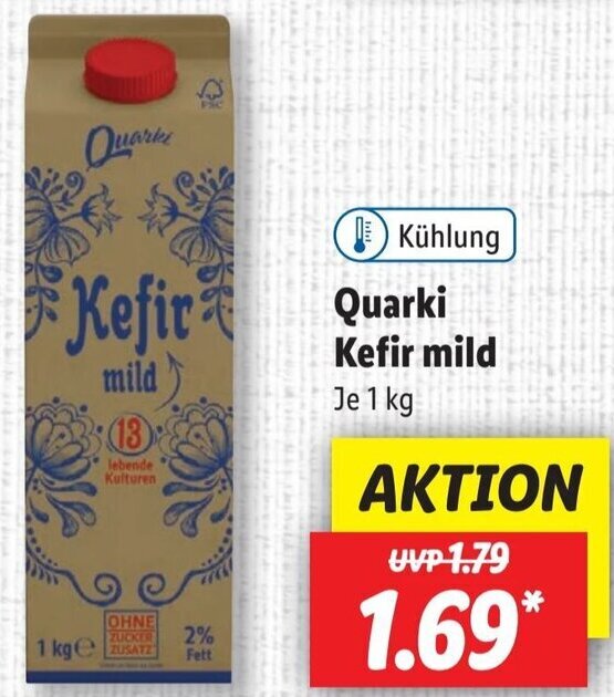 Quarki Kefir mild 1 kg Angebot bei Lidl