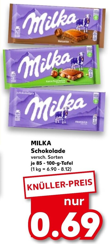 Milka Schokolade 85-100 g Tafel Angebot bei Kaufland