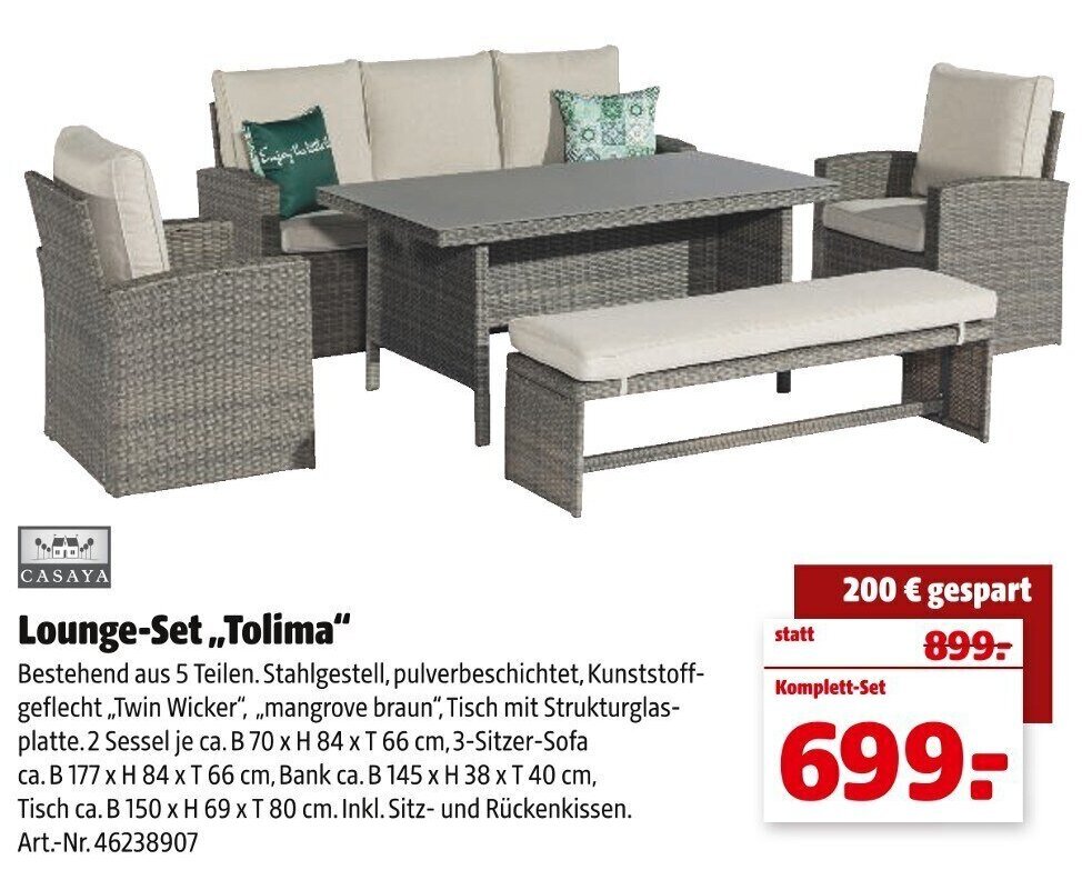 Casaya Lounge Set Tolima Angebot bei Hagebau
