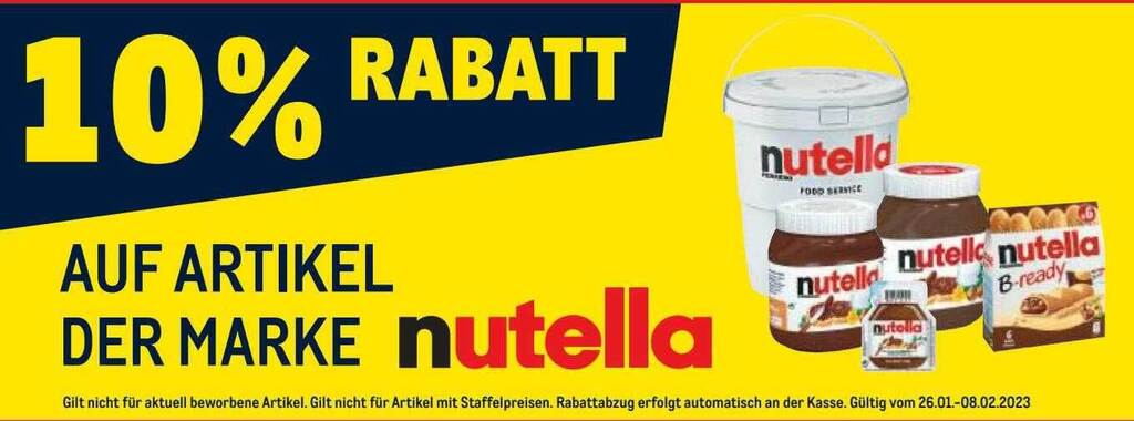 Nutella Angebot bei METRO