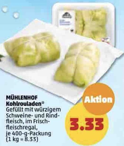 Mühlenhof Kohlrouladen 400 g Packung Angebot bei PENNY