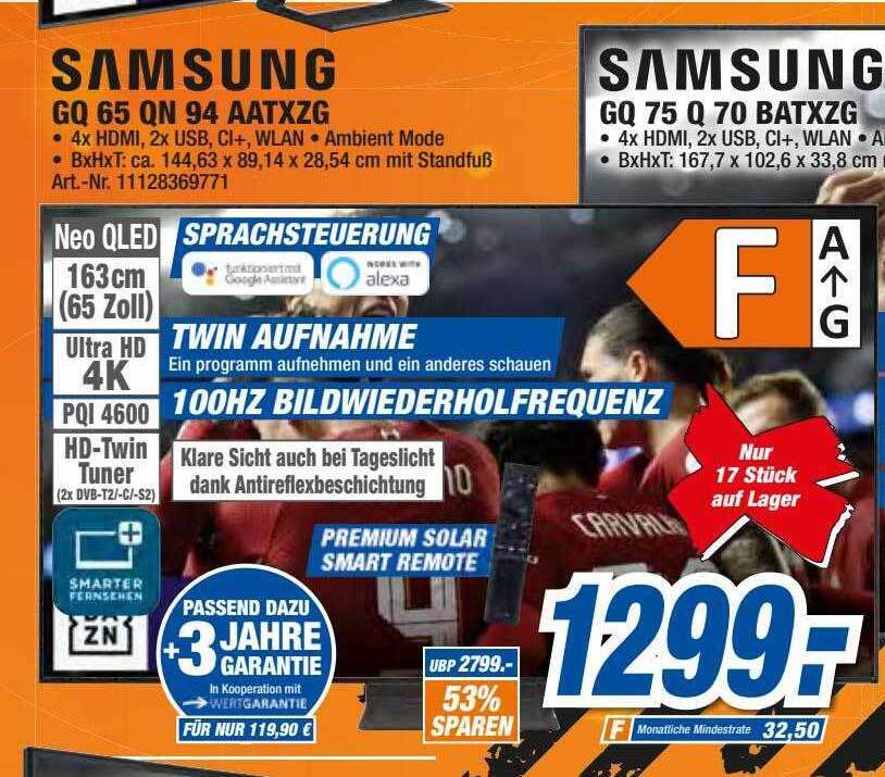 Samsung gq65qn94 aatxzg neo qled Angebot bei expert Techno Land