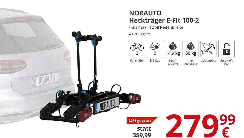 Norauto heckträger efit 100-2 Angebot bei A.T.U.