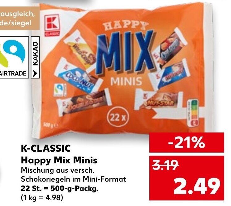 K-Classic Happy Mix Minis 500 g Packg. Angebot bei Kaufland