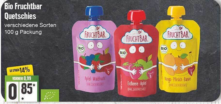 Bio fruchtbar quetschies Angebot bei Edeka