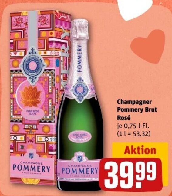 Pommery Champagner Brut Rose 750ml Angebot bei REWE Center