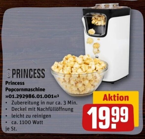 PRINCESS Popcornmaschine 01.292986.01.001 Angebot bei REWE Center