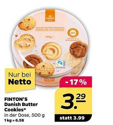 Finton's danish butter cookies Angebot bei NETTO