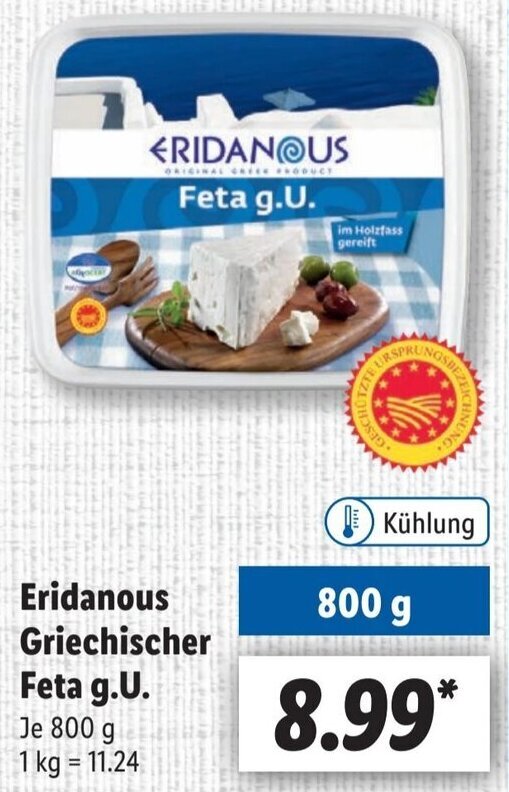 Eridanous Griechischer Feta g.U. 800 g Angebot bei Lidl